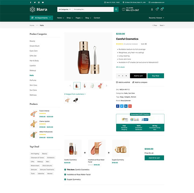 Hara - Beauty and Cosmetics Shop WooCommerce Theme